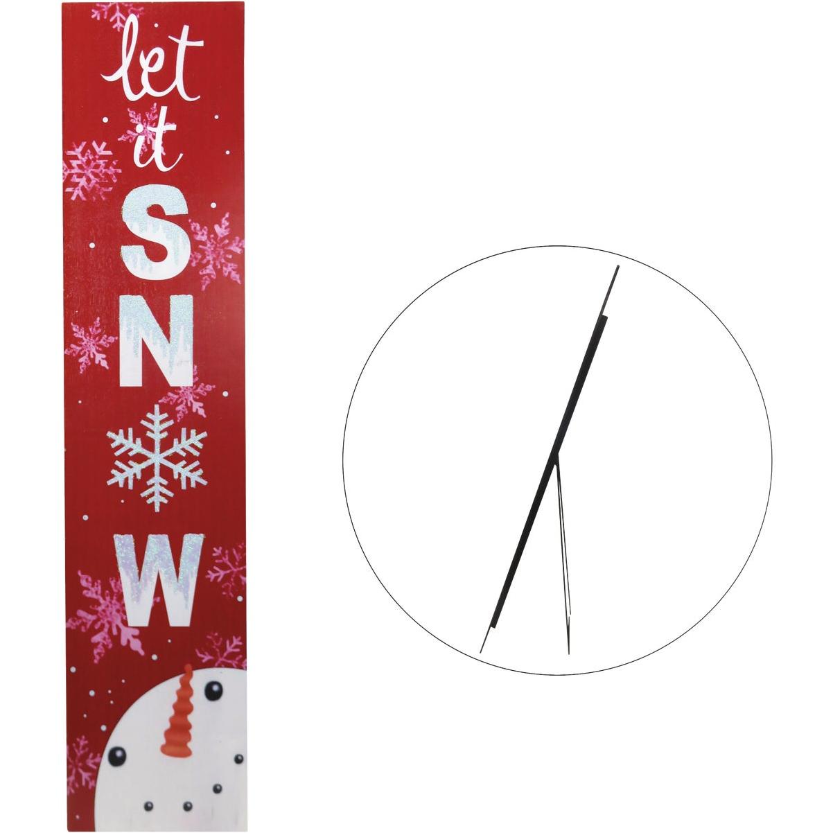 Alpine 1 In. W. x 42 In. H. x 8 In. L. Let It Snow Porch Greeter Sign ...