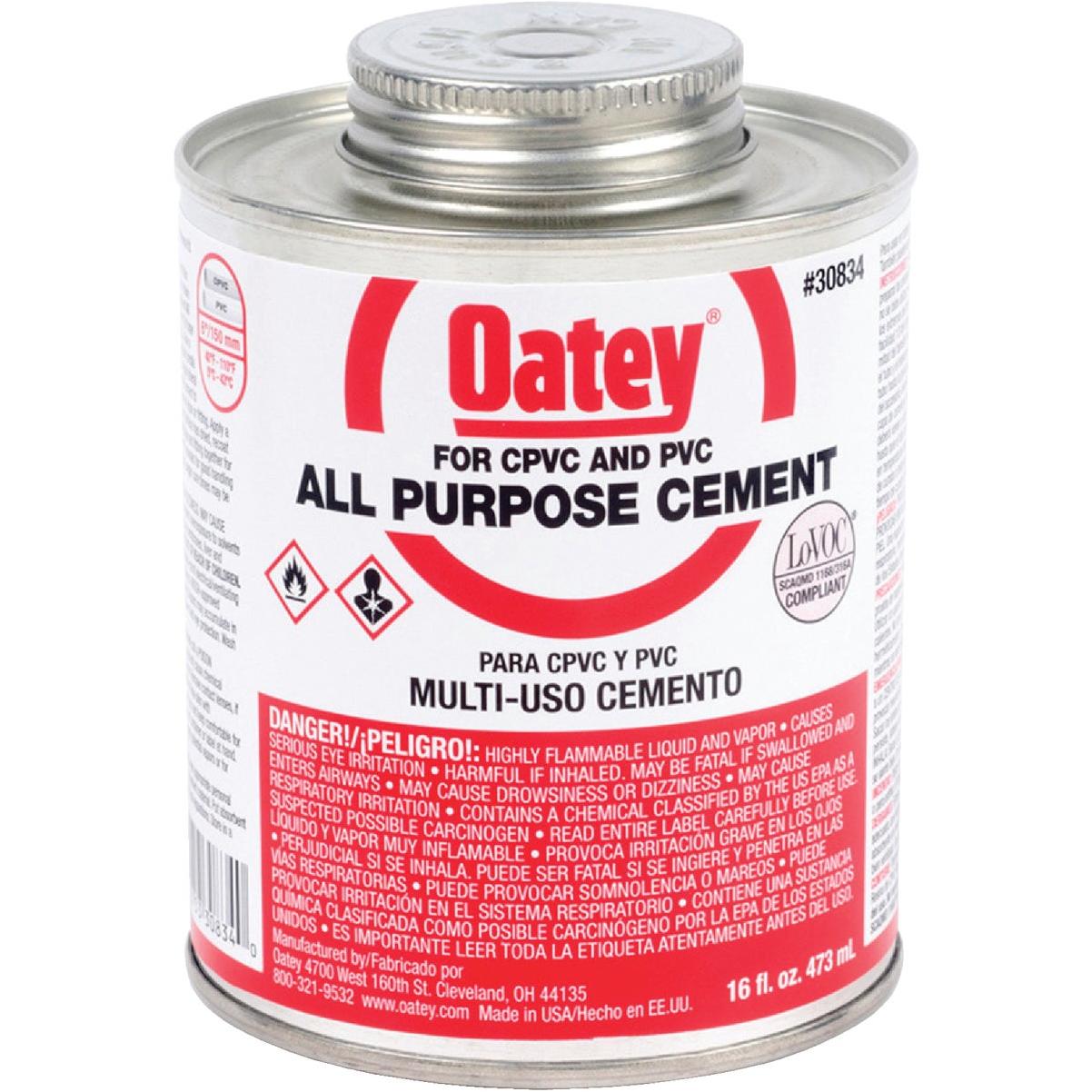 Oatey 16 Oz. Heavy Bodied Clear Multi Purpose Cement CPVC and PVC | Do ...