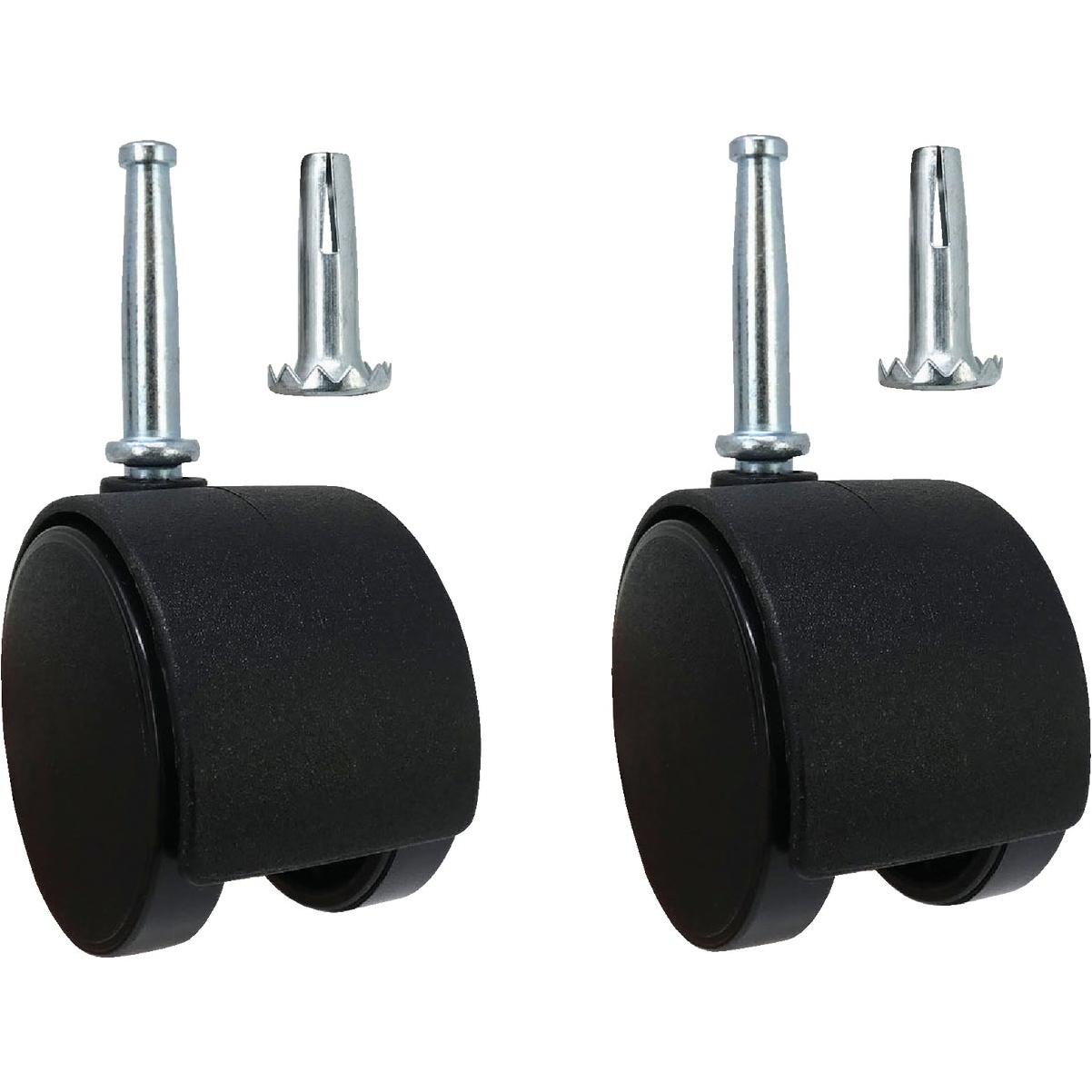 Do it 2 In. Dia. Black Twin Wheel Caster with 1-1/2 In. Stem (2-Pack ...