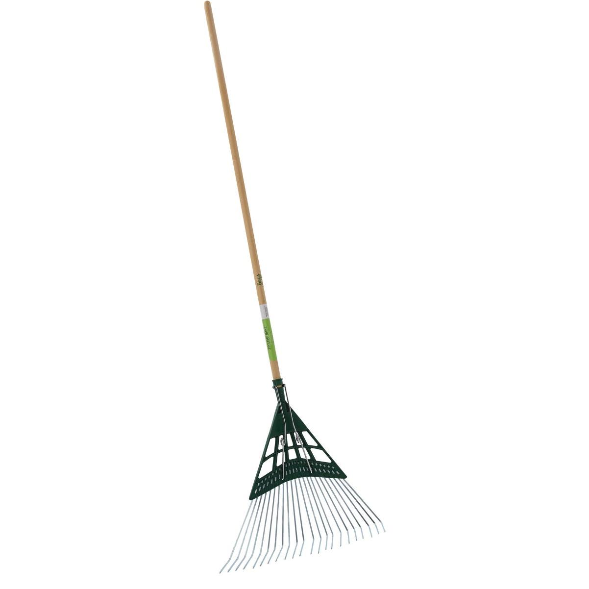 Best Garden 20 In. Steel Leaf Rake with 48 In. Wood Handle (22-Tine ...