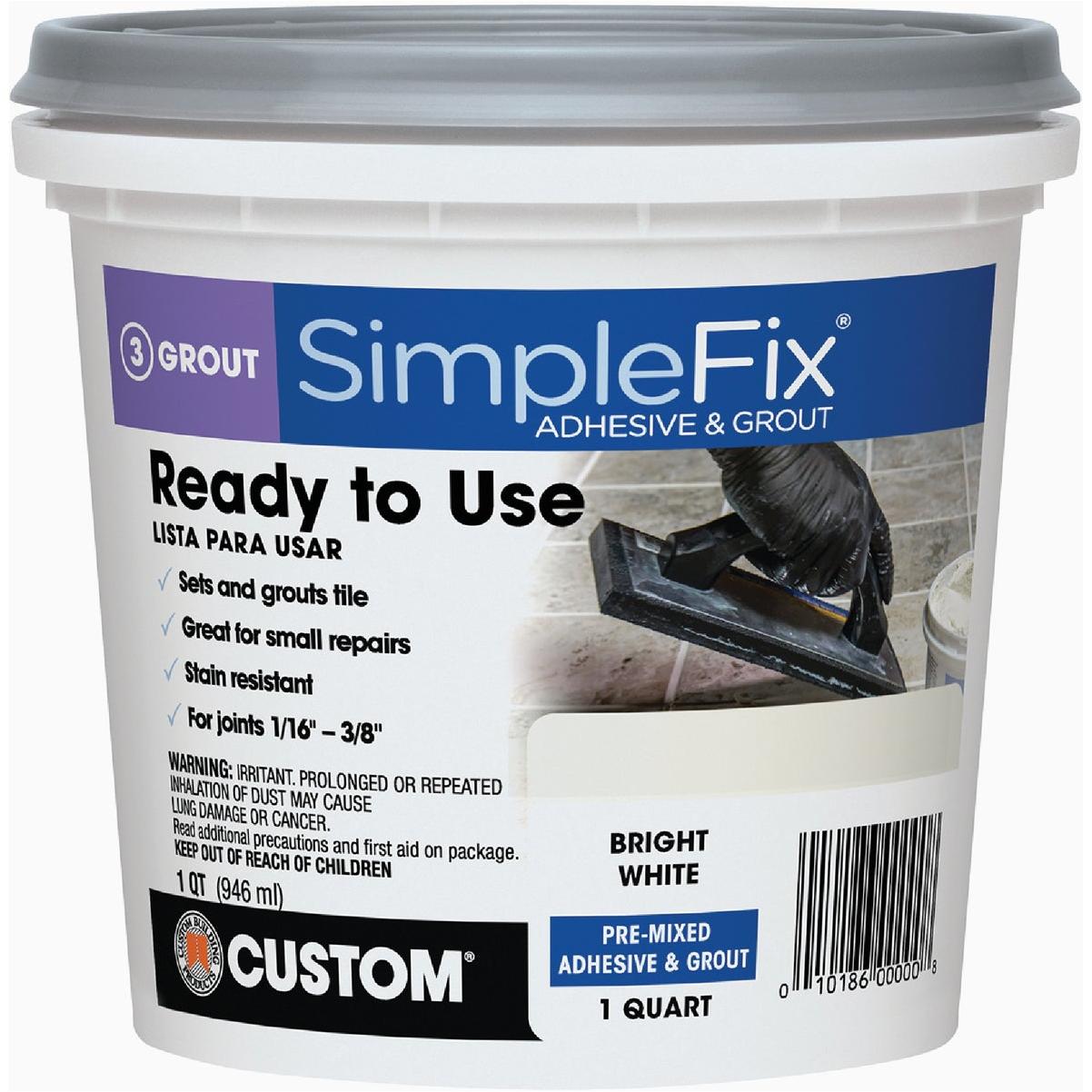 Custom Building Products Simplefix Quart Bright White Pre-Mixed Sanded ...