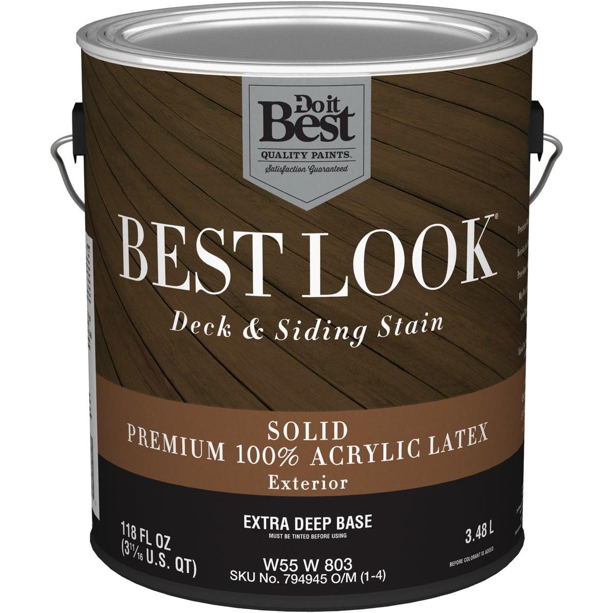 Best Look Solid Deck & Siding Exterior Stain, Extra Deep Base, 1 Gal ...