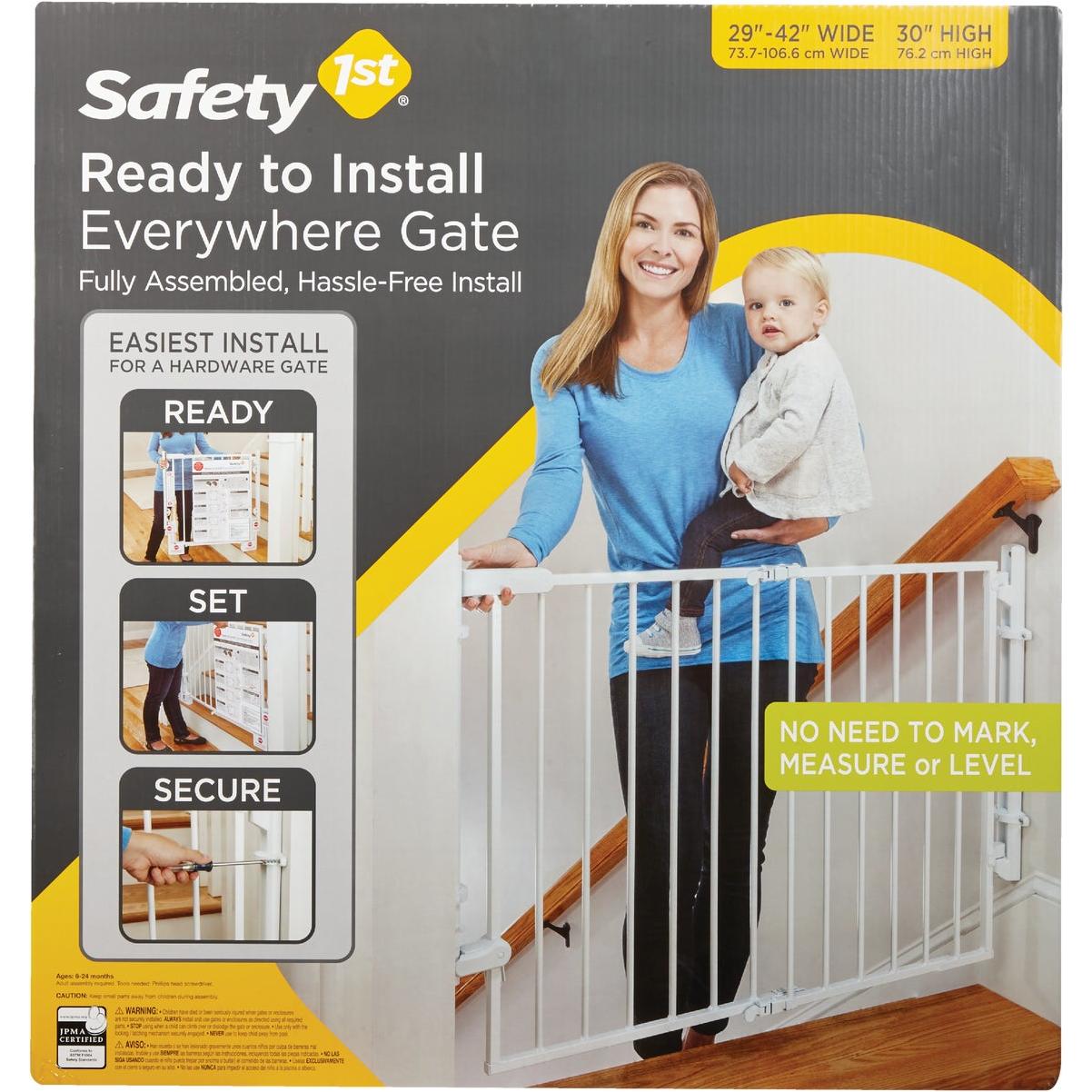 Safety 1st Safety 1 Ready to Install White Top of Stairs Safety Gate ...