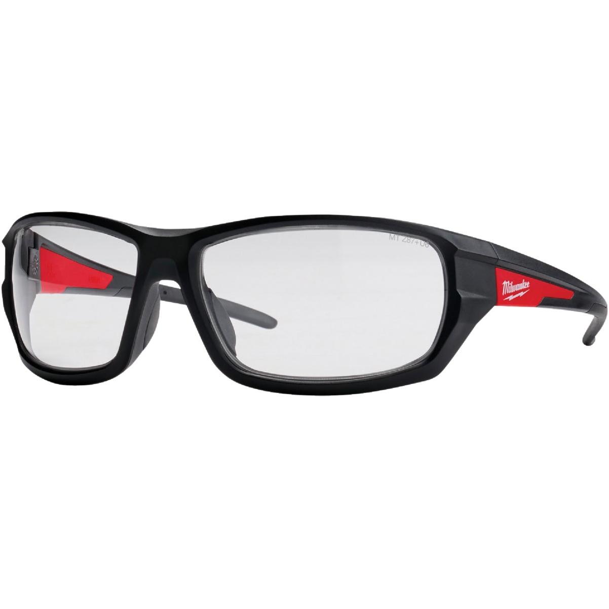 Milwaukee Red & Black Frame High Performance Safety Glasses with Clear ...