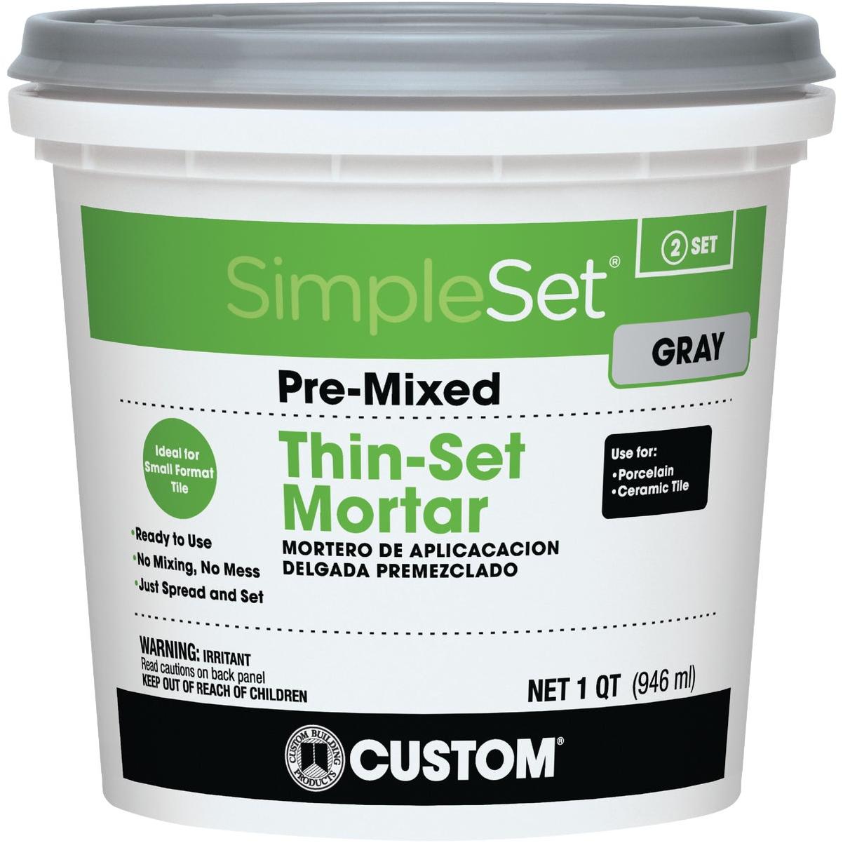 Custom Building Products SimpleSet Quart Gray Pre-Mixed Thin-Set Mortar ...