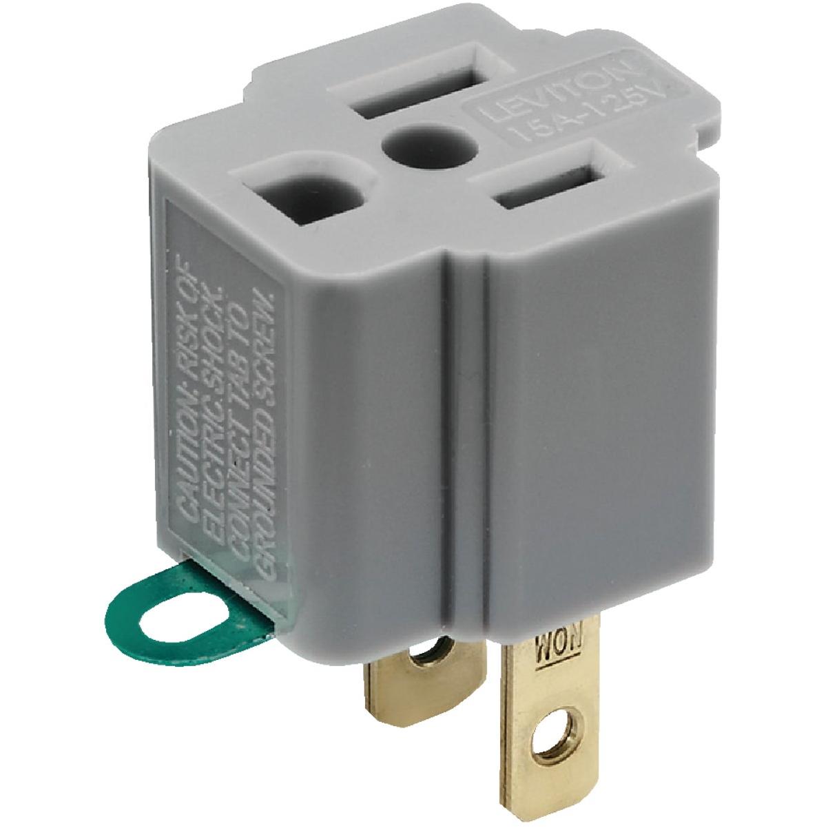 Leviton 15A 125V Gray Grounding Cube Tap Outlet Adapter | Sheraton Mall