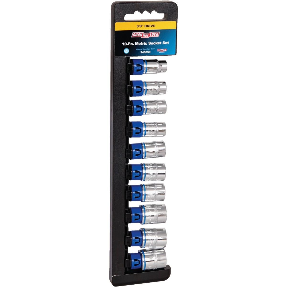 Channellock Metric 3/8 In. Drive 12-Point Shallow Socket Set (10-Piece ...