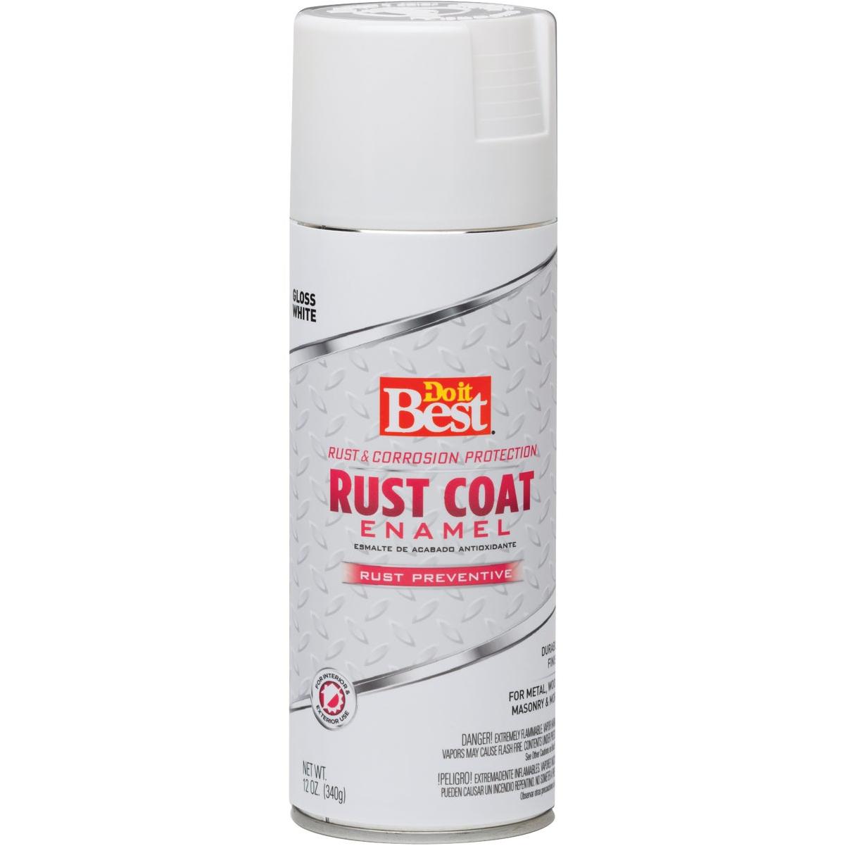 HARDWARE INTER Do it Best Rust Coat Enamel Gloss White 12 Oz. Anti-Rust ...