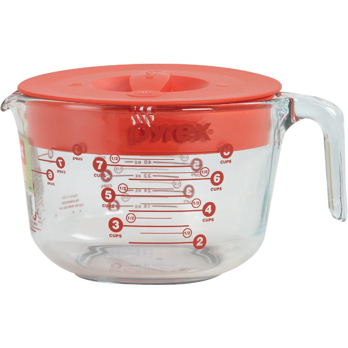 HARDWARE INTER Pyrex Prepware 8 Cup Clear Glass Measuring Cup with Lid ...