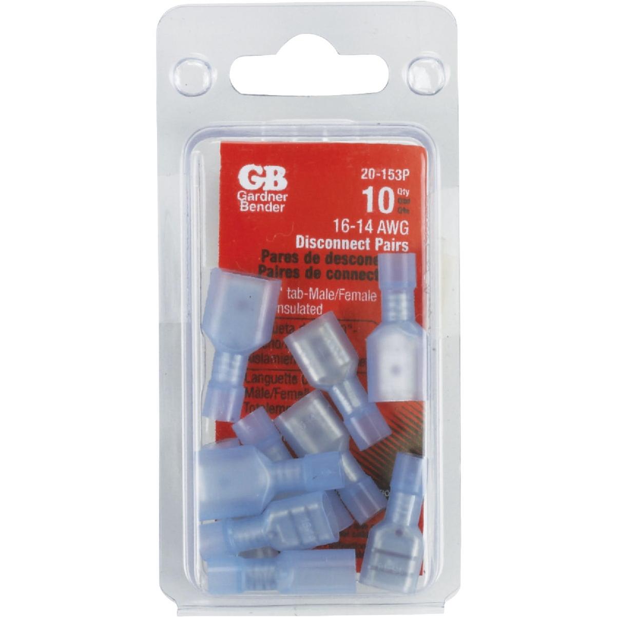 Gardner Bender 16 to 14 AWG Male/Female Blue Fully-Insulated Disconnect ...