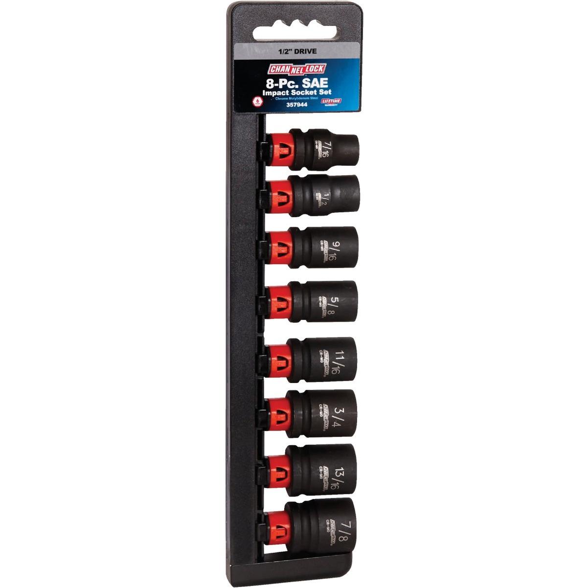 Channellock Standard 1/2 In. Drive 6-Point Shallow Impact Driver Set (8 ...