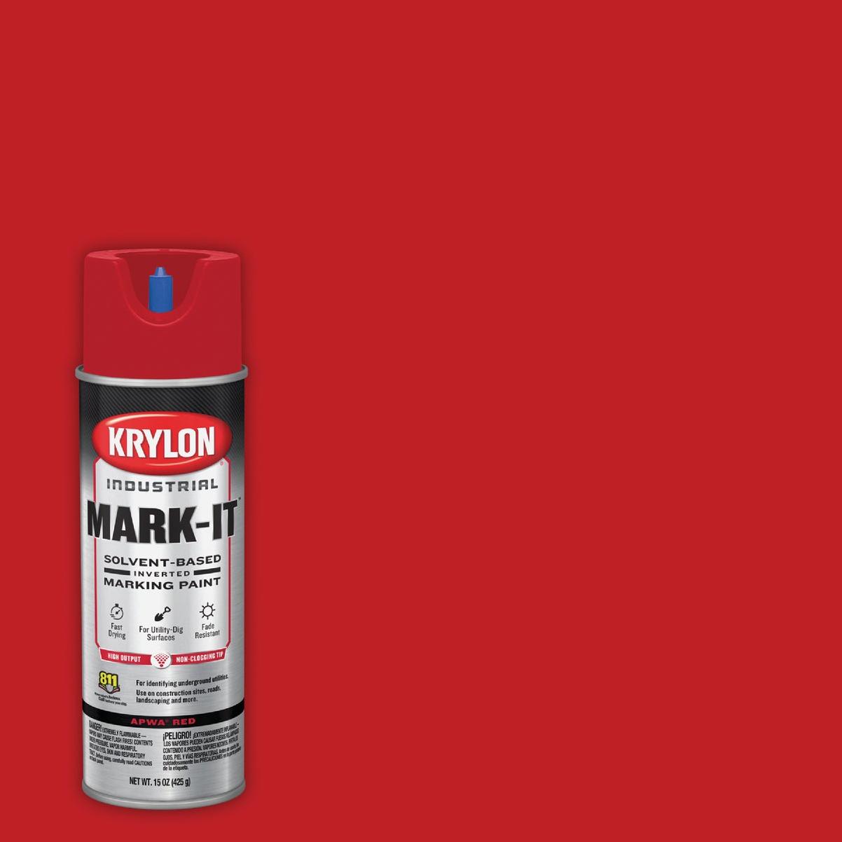 Krylon Mark-It 730208 Industrial SB APWA Red Inverted Marking Paint ...