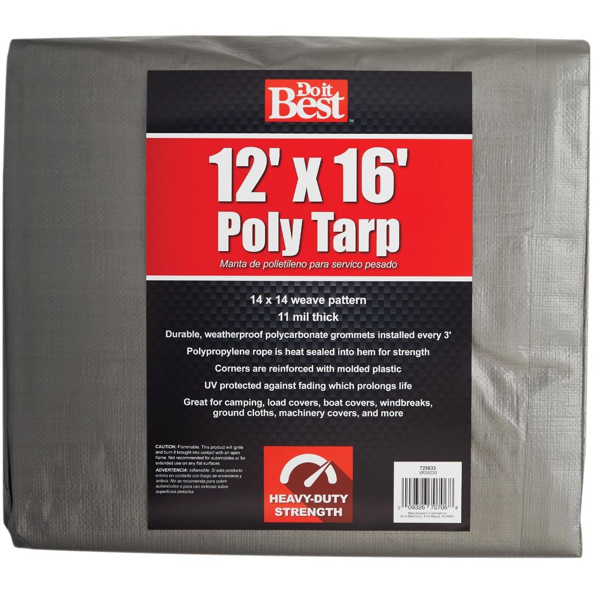 Do it Best Silver Woven 12 Ft. x 16 Ft. Heavy Duty Poly Tarp | Sheraton ...