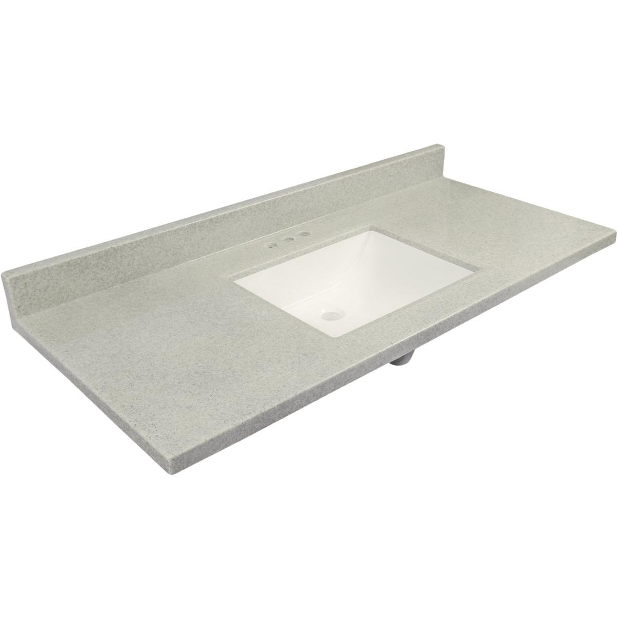 Modular Vanity Tops 49 In. W x 22 In. D Pewter Cultured Marble Vanity ...
