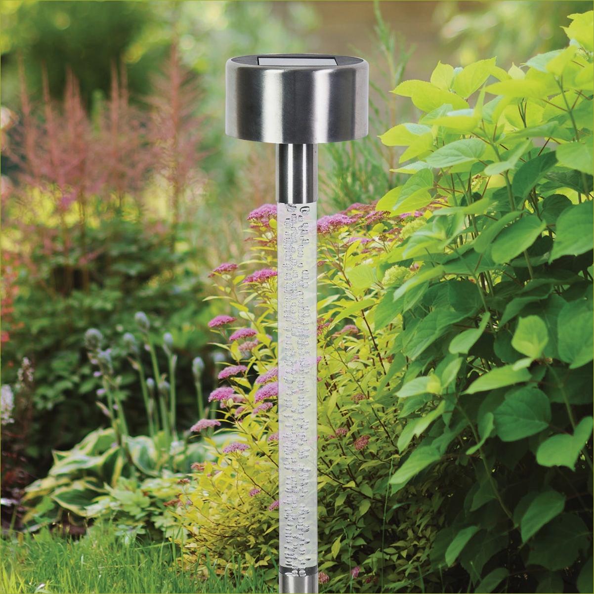 HARDWARE INTER 14 Inch Color Changing Led Bubble Stick Solar Garden ...