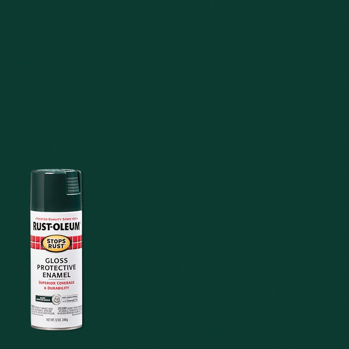 Rust-Oleum Stops Rust Dark Hunter Green Gloss 12 Oz. Anti-Rust Spray ...