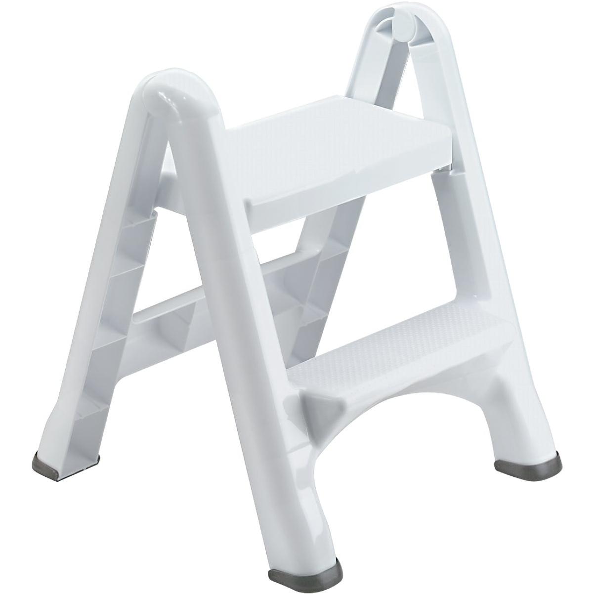 Rubbermaid White 2-Step Folding Step Stool | Do it Best Barbados