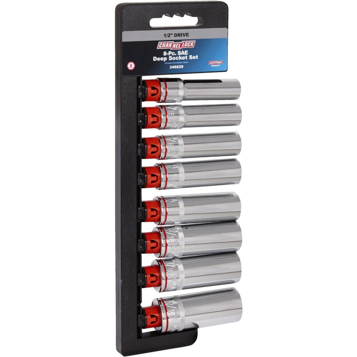 Channellock Standard 1/2 In. Drive 6-Point Deep Socket Set (8-Piece ...