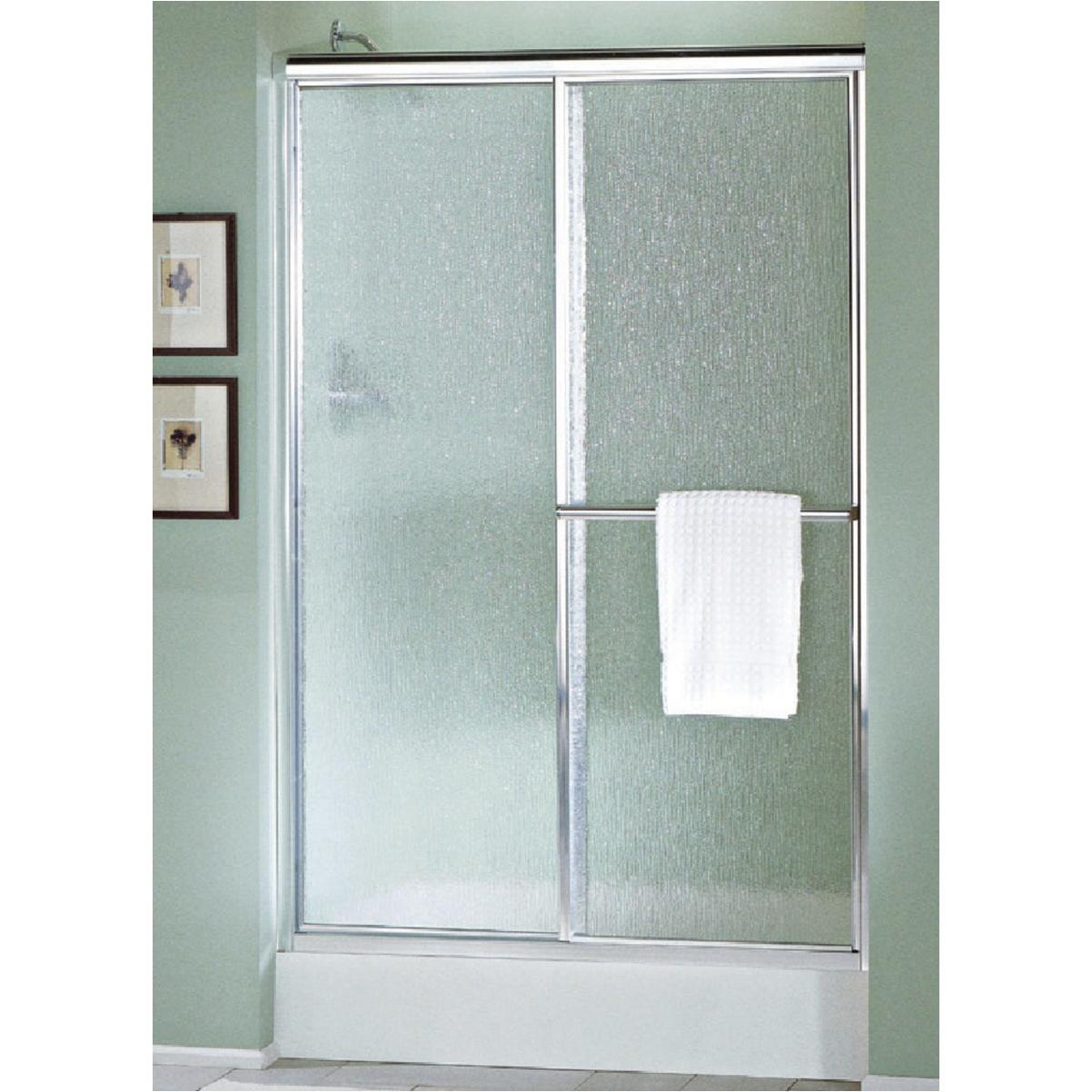 Sterling Deluxe 48-7/8 In. W. X 70 In. H. Chrome Rain Glass Sliding ...
