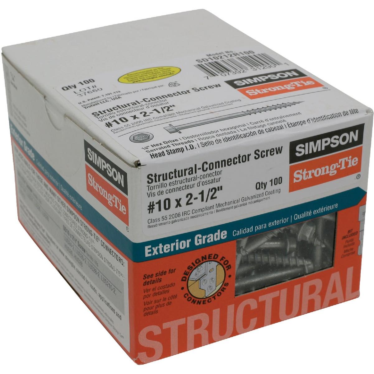 Simpson Strong-Drive #10 2-1/2 In. Hex Structure Screw (100 Ct.) | Do ...