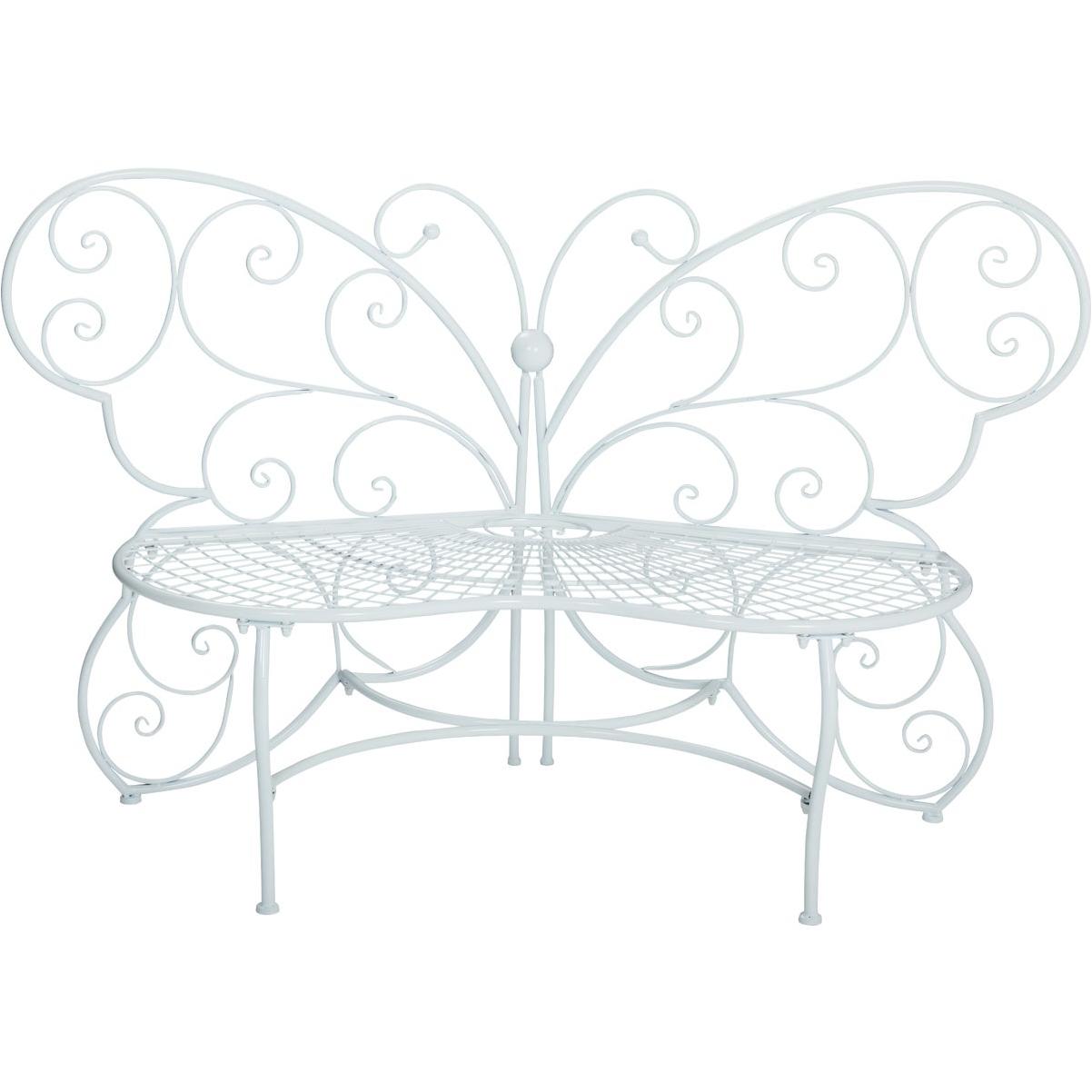 Alpine 62 In. L. White Metal Butterfly Bench | Sheraton Mall
