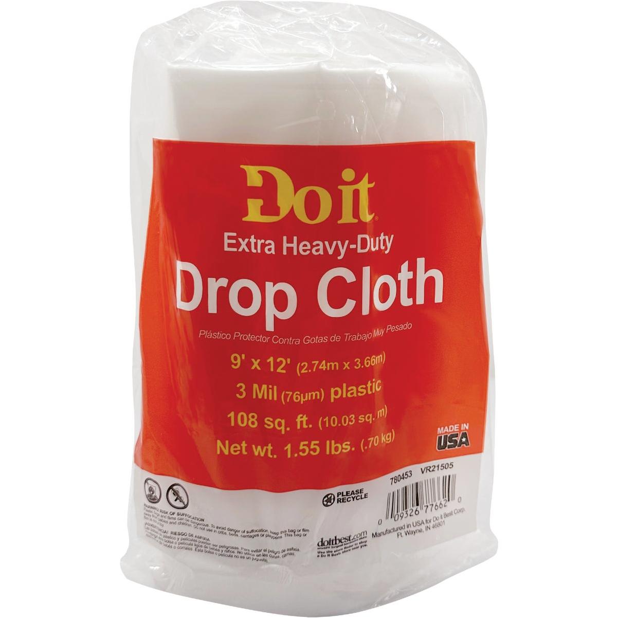 HARDWARE INTER Do it Plastic 9 Ft. x 12 Ft. 3 mil Drop Cloth | Sheraton ...