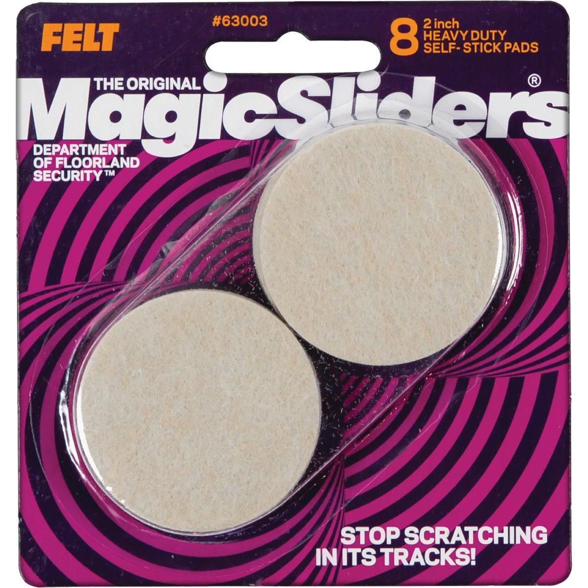 Magic Sliders 2 In. Round Oatmeal Self-Adhesive Heavy-Duty Furniture ...