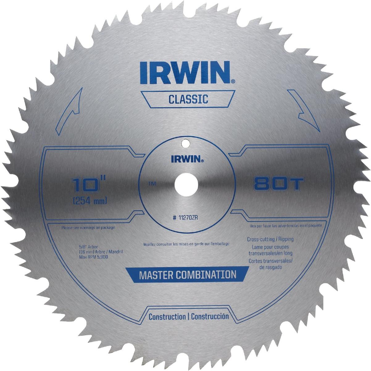 Irwin Steel 10 In. 80-Tooth Ripping/Crosscutting Circular Saw Blade ...