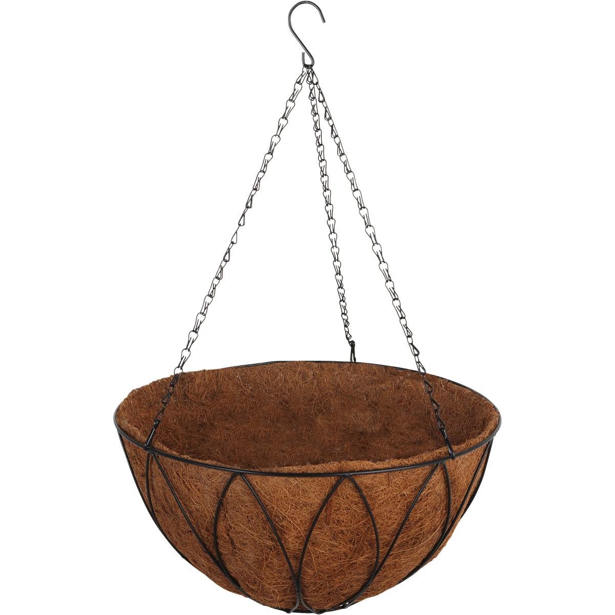 Best Garden 16 In. Steel Rod Black Powder Coat Hanging Plant Basket ...