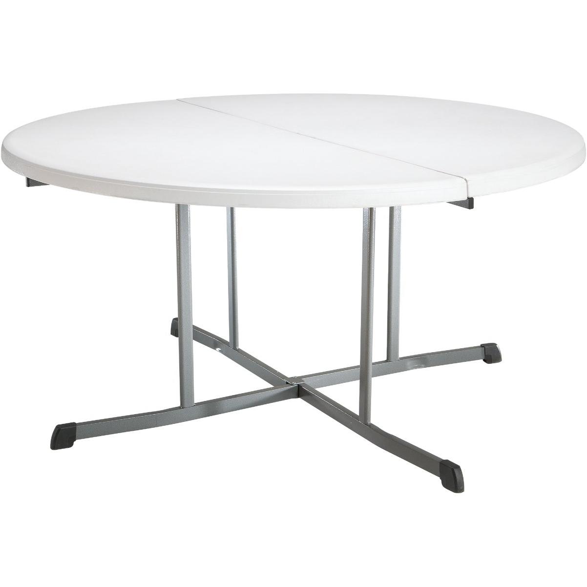 Lifetime 5 Ft. White Granite Round Commercial Folding Table | Do it ...