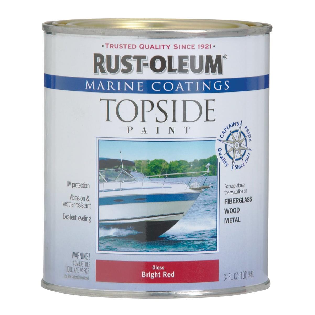 Rust-Oleum Gloss Marine Boat Topside Paint, Brilliant Red, 1 Qt ...