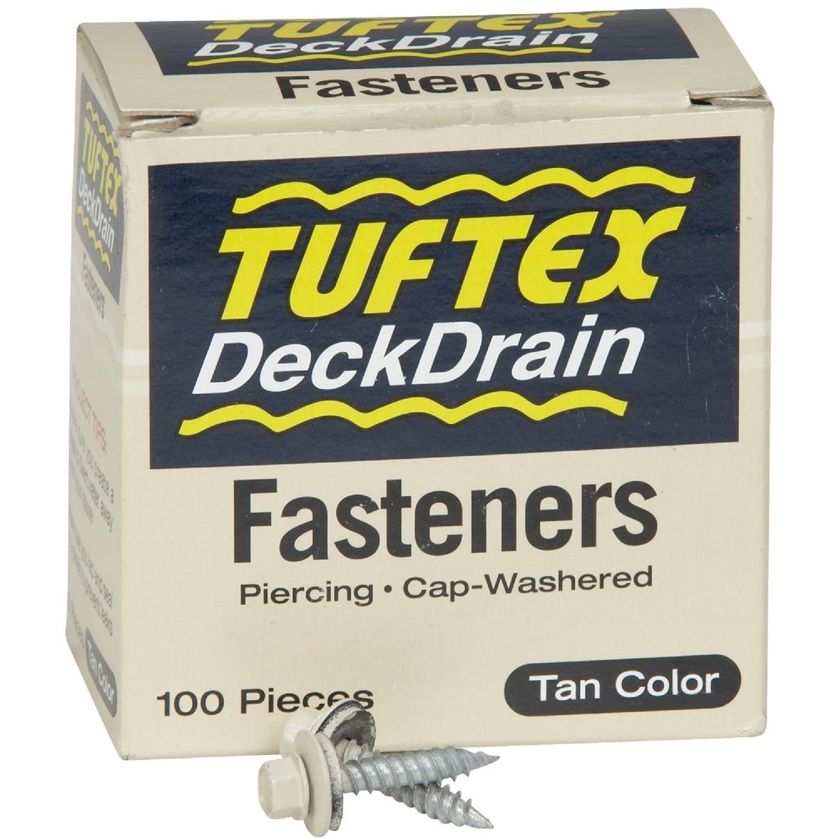 Tuftex 1 In. DeckDrain Galvanized White Fasteners (100 Ct.) | Elitsac, Inc.