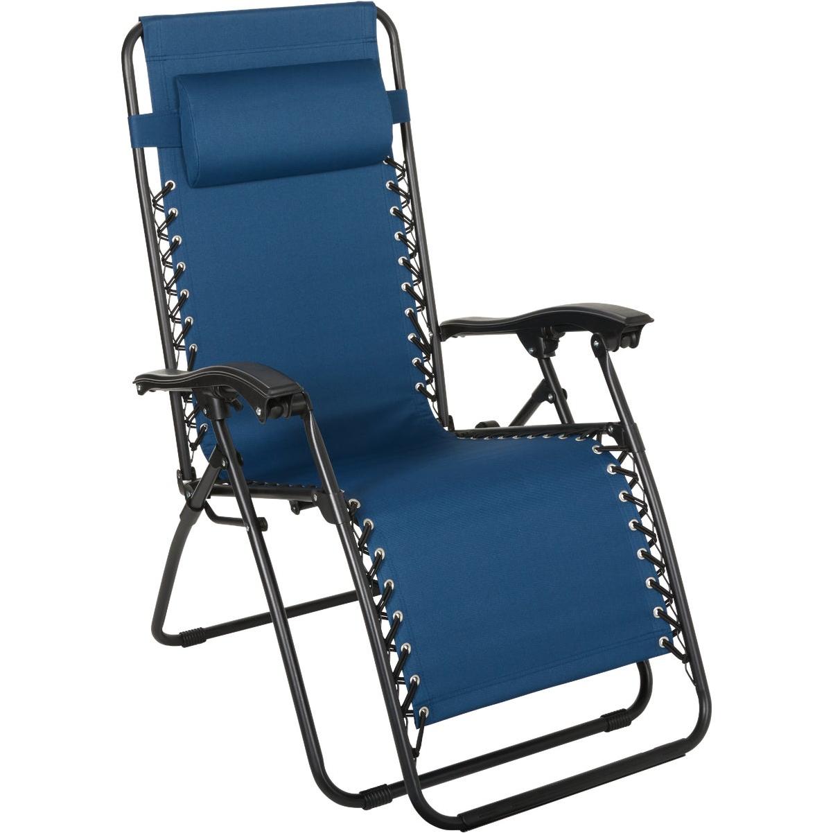 Outdoor Expressions Zero Gravity Relaxer Blue Convertible Lounge Chair ...