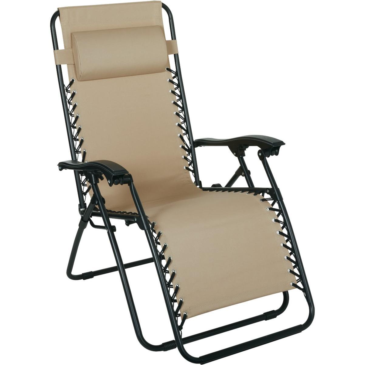 Outdoor Expressions Zero Gravity Relaxer Light Tan Convertible Lounge ...