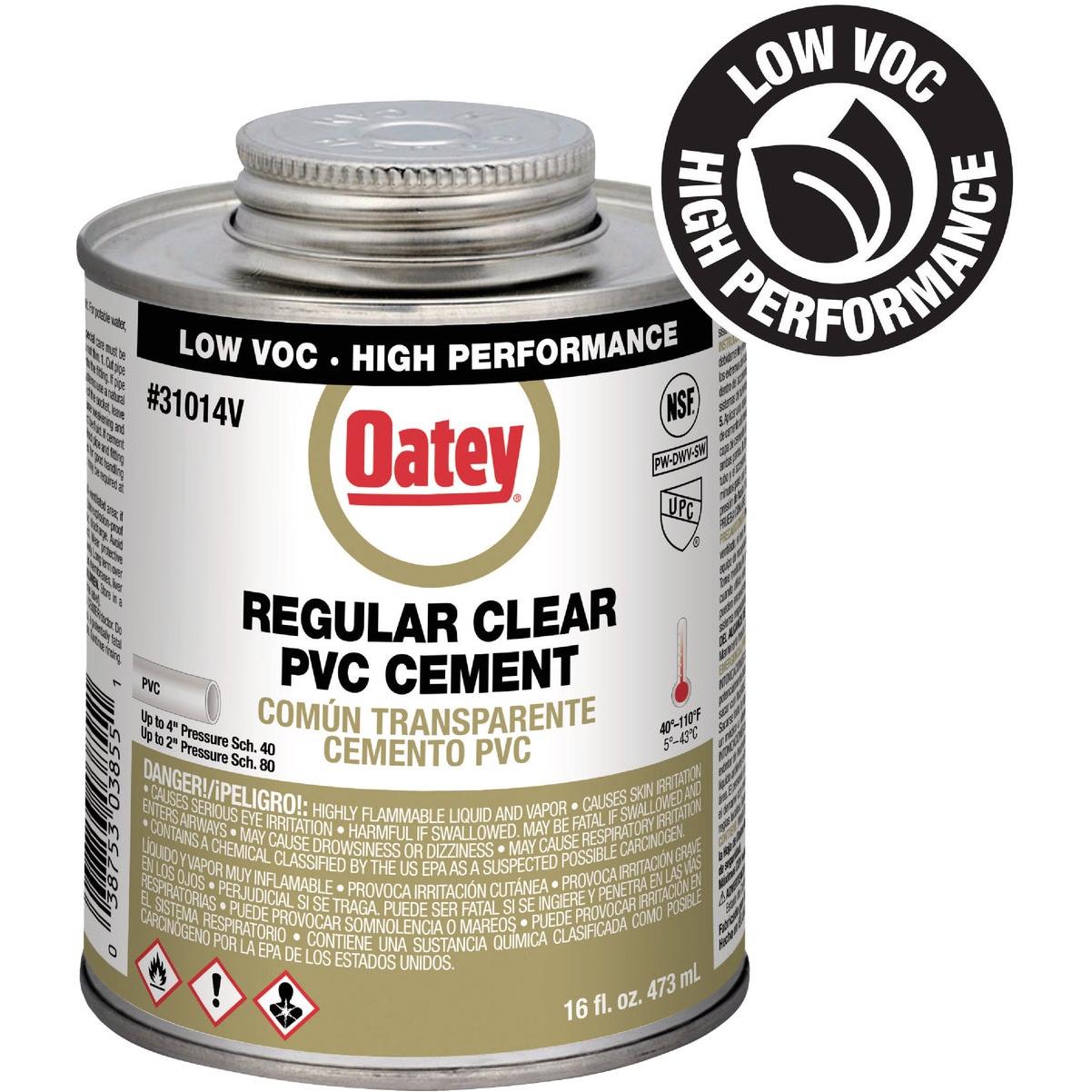 Oatey 16 Oz. Low Voc Regular Bodied Clear PVC Cement | Old Cuyama Do it ...