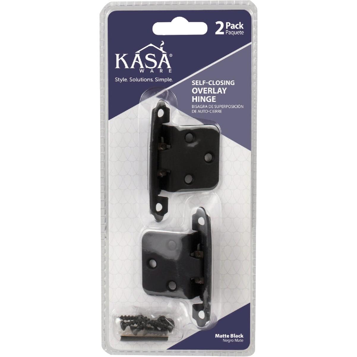 KasaWare Matte Black Self-Closing Overlay Hinges (2-Pack) | Hills Flat ...