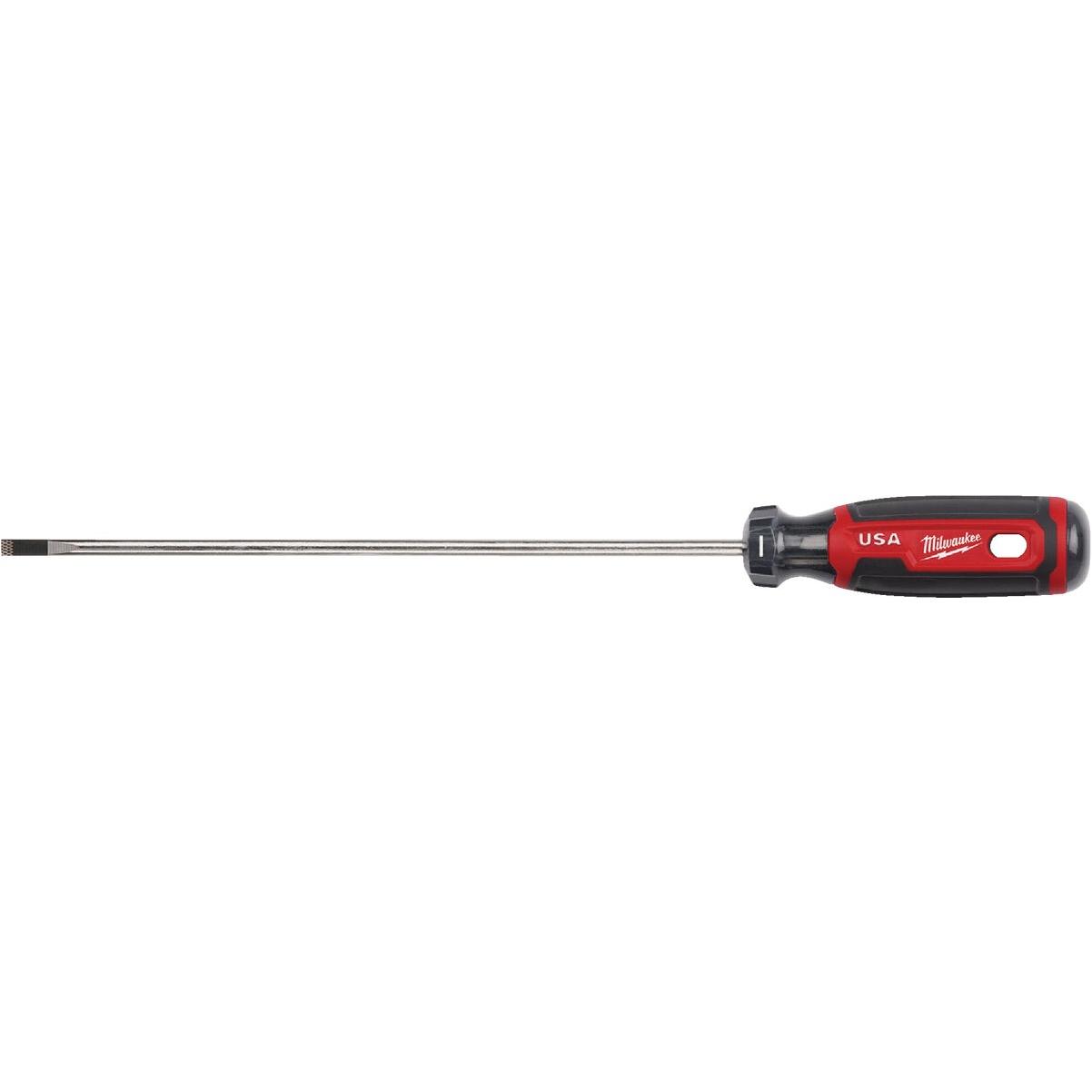 Milwaukee 3/16 In. x 8 In. Cushion Grip Cabinet Tip Slotted Screwdriver ...