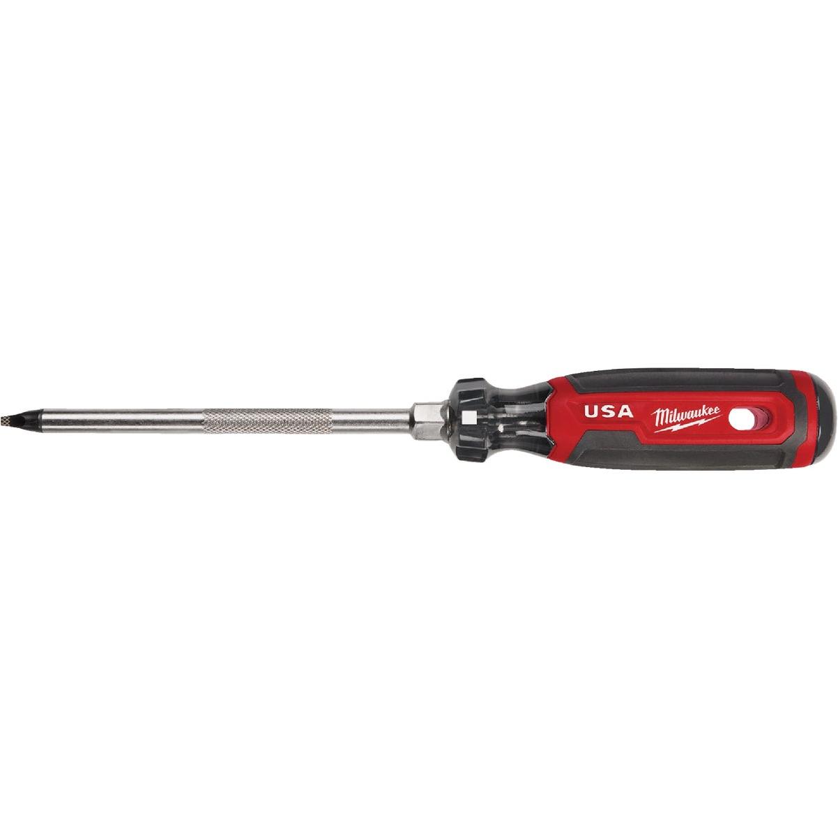 Milwaukee #3 x 6 In. Square Recess Cushion Grip Screwdriver (USA ...