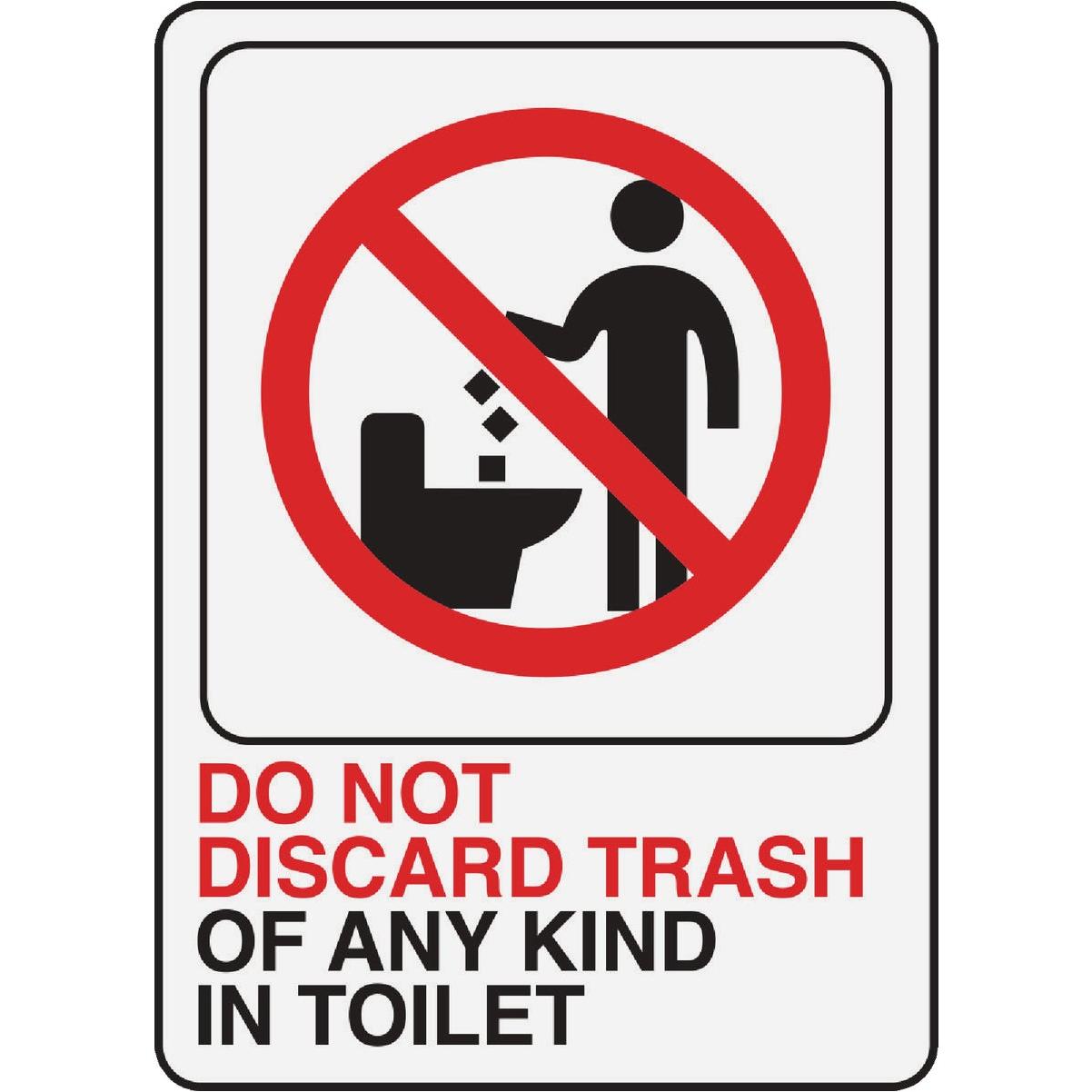 Hy-Ko Do Not Discard Trash In Toilet Sign | Do it Best Barbados