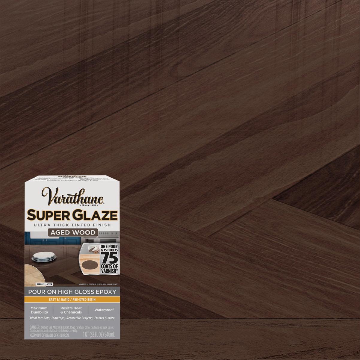 Varathane 1 Qt. Super Glaze Pour-On High Gloss Aged Wood Epoxy Resin ...