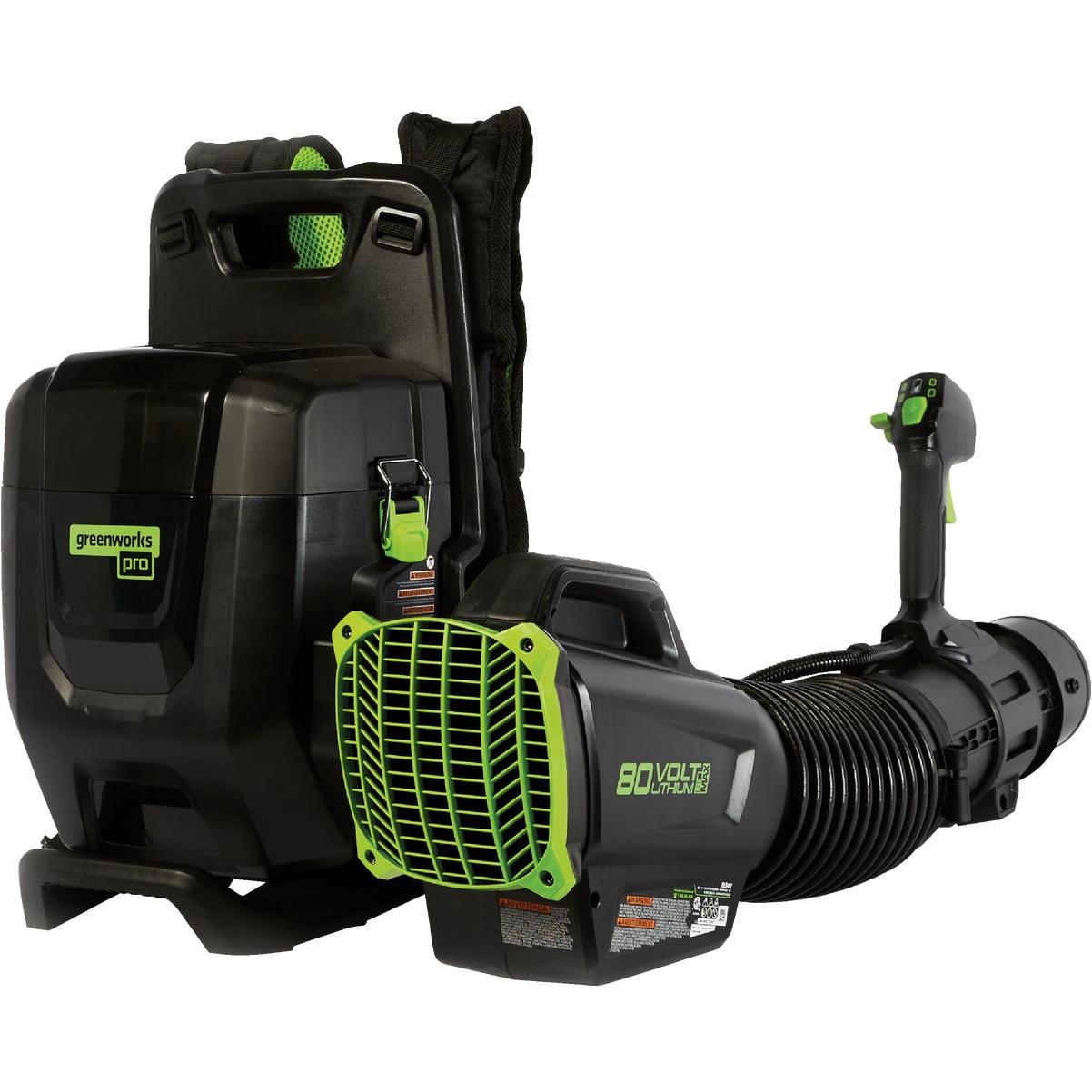 Greenworks 80V 690 CFM 165 MPH Dual-Port Backpack Blower with (2) 4.0 Ah Batteries & Charger ...
