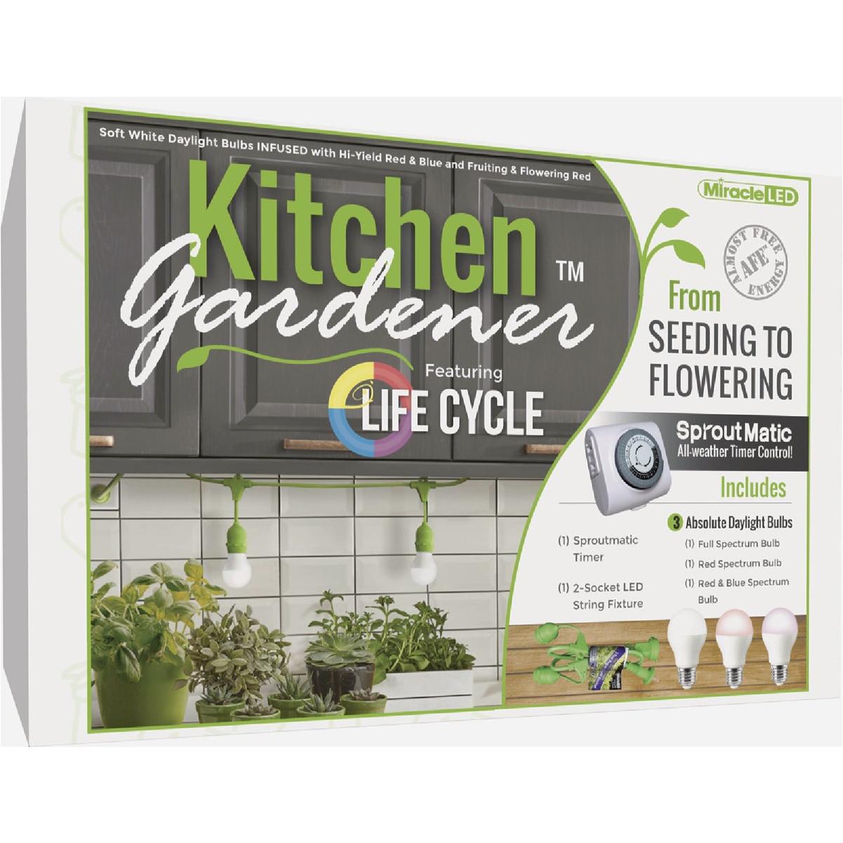 Miracle LED Kitchen Gardener 9W LED Grow Light Kit with SproutMatic ...