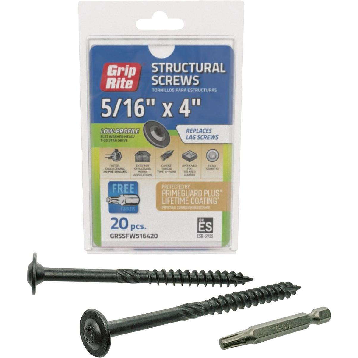 Grip Rite Grip-Rite PrimeGuard Plus 5/16 In. x 4 In. Flat Washer Head ...