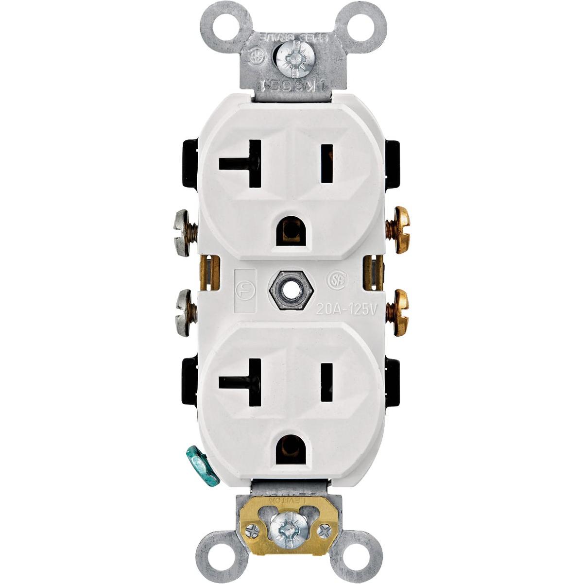 Leviton 20A White Commercial Grade 5-20R Combination Side Back Wire ...