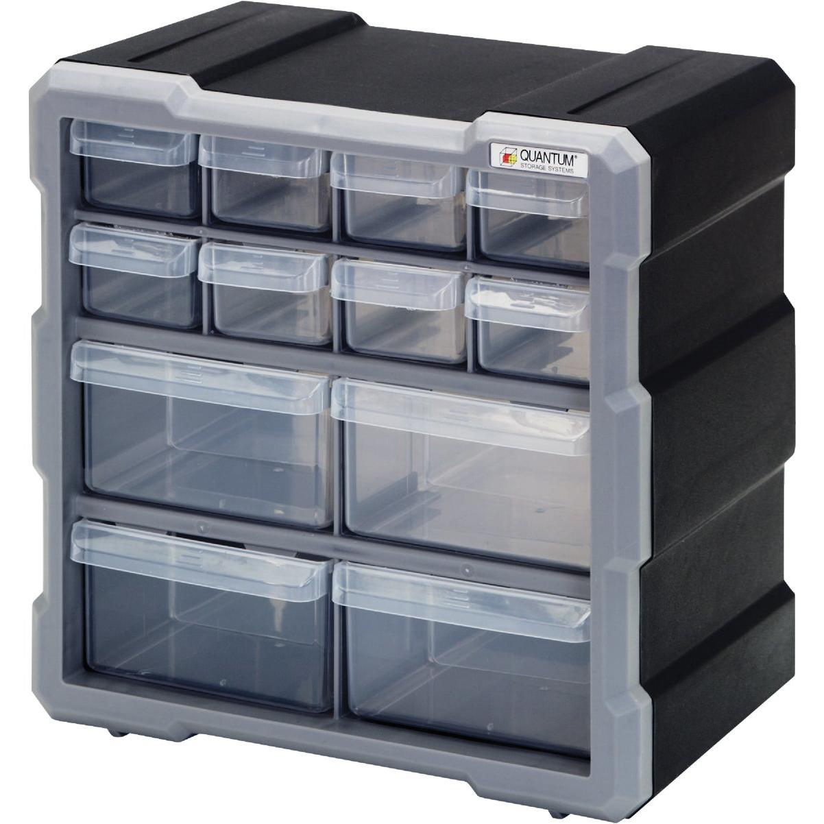 Quantum Storage 12-Drawer Clear Plastic Parts Drawer Cabinet | Do it ...