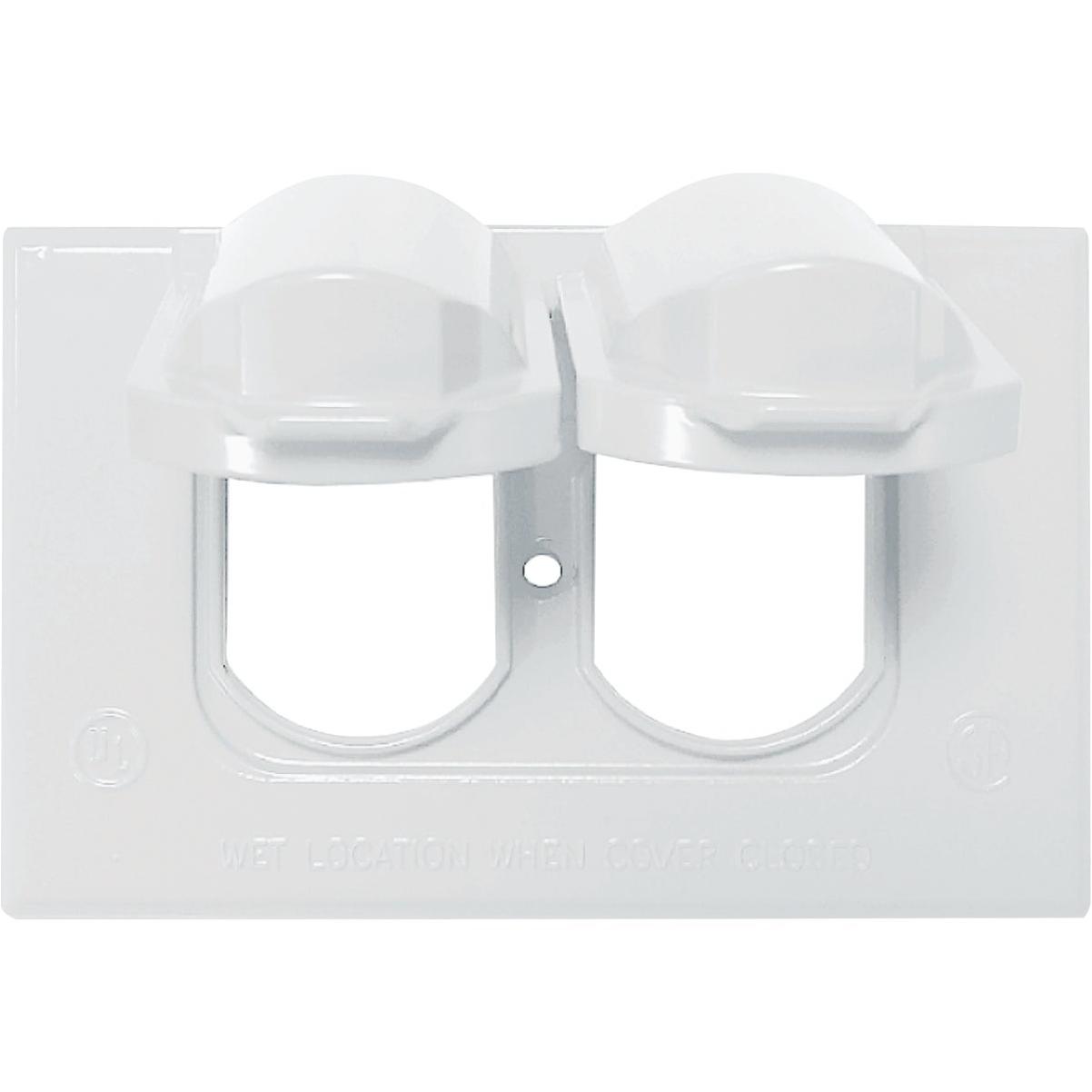 Southwire Single Gang Horizontal White Weatherproof Duplex Cover ...