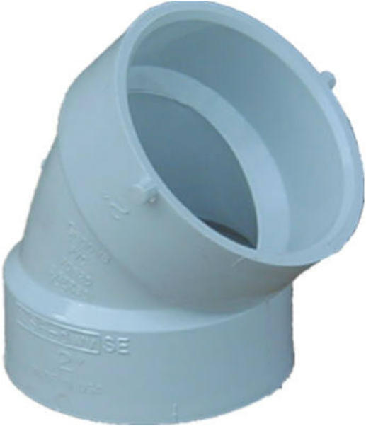 IPEX 2 In. Hub x Hub Schedule 40 45 Deg. Short Radius DWV PVC Elbow (1/ ...