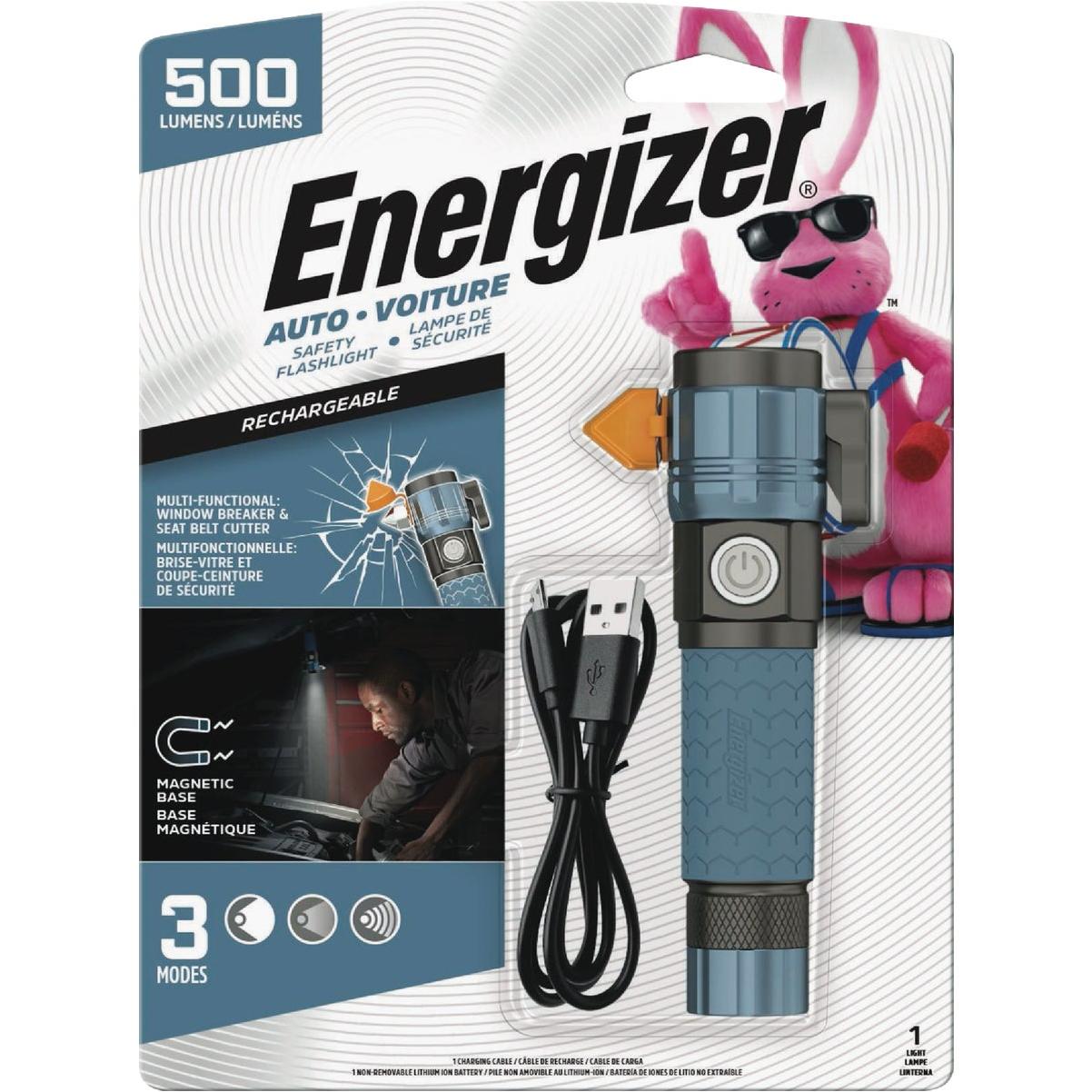 Energizer 500 Lm. LED Metal Rechargeable Automotive Safety Flashlight ...
