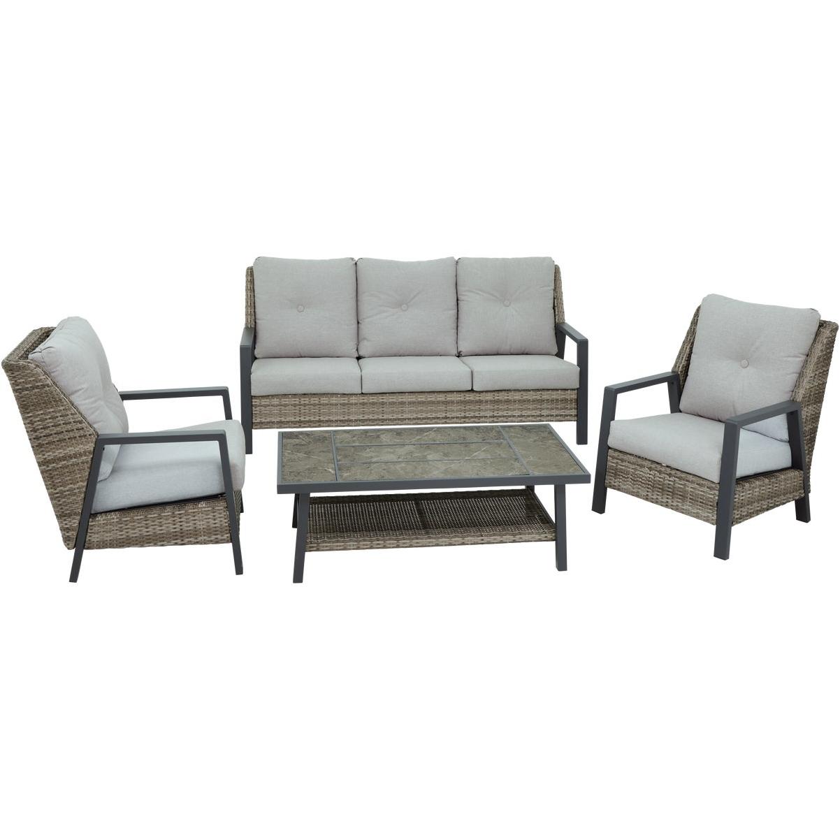 Outdoor Expressions 4-Piece Wicker Chat Set with PFAS-Free Fabric | Do ...