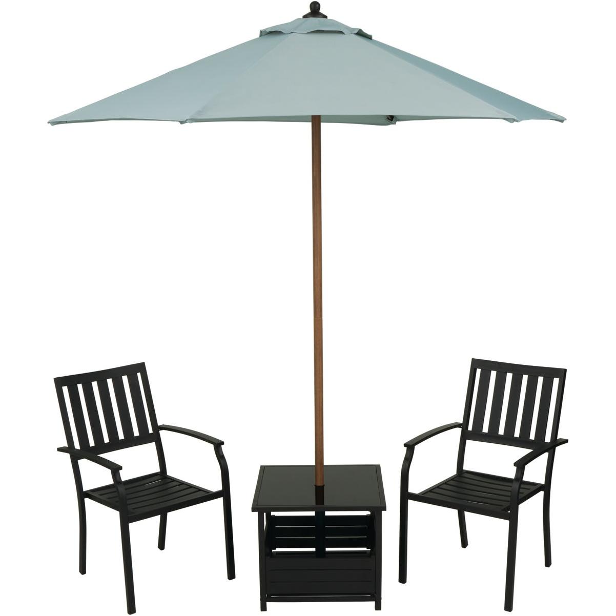 Outdoor Expressions 3-Piece Chat Set with Umbrella & PFAS-Free Fabric ...